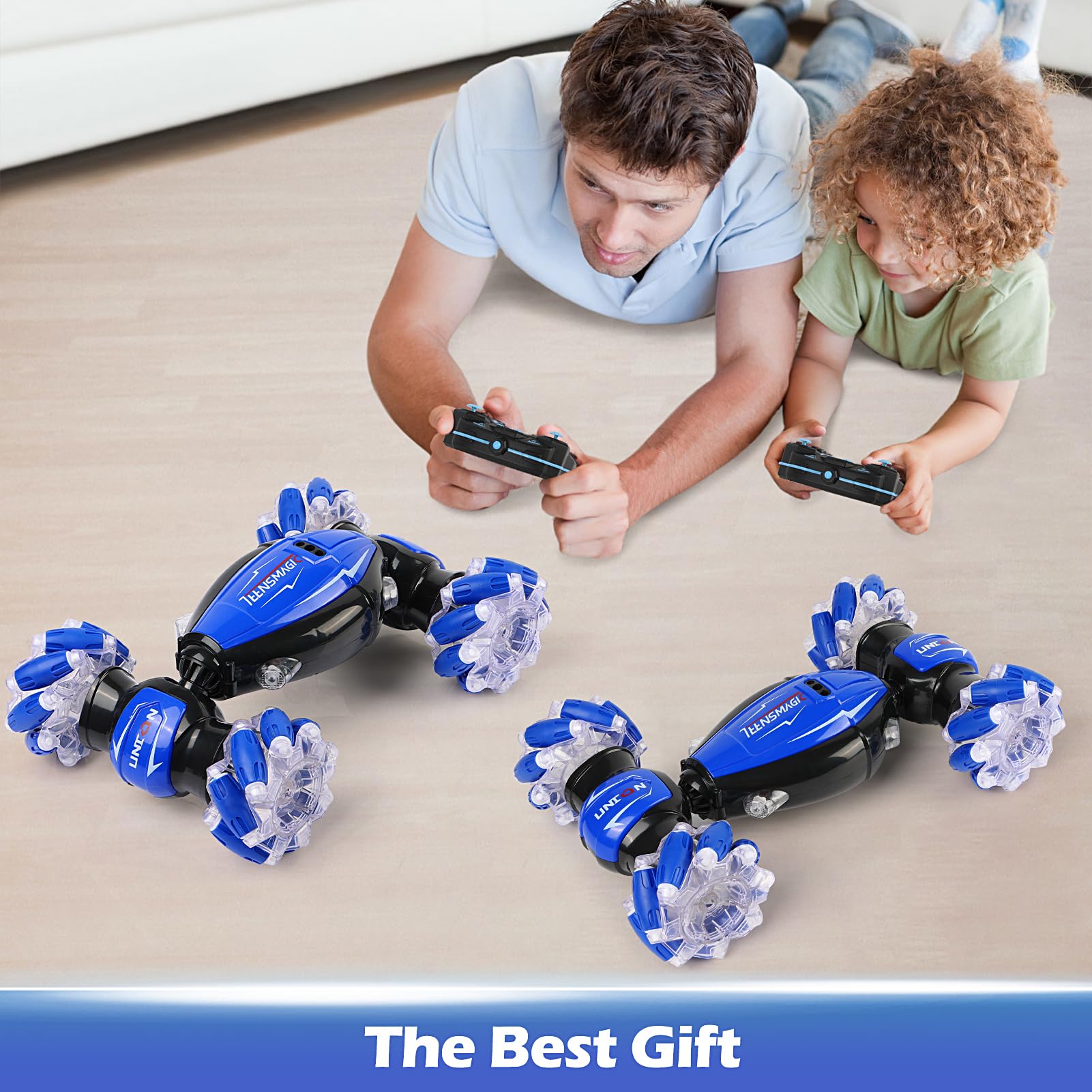 Teensmagic Best Birthday Gifts for Boys & Girls Aged 6-12 - Gesture Sensing RC Stunt Car, 2.4Ghz Hand-Controlled Remote Control Twist Cars, 4WD All-Terrain Adaptability