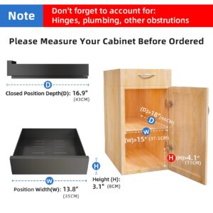 Pull Out Cabinet Organizer Fixed With Adhesive Nano Film, Heavy Duty Storage and Drawer Organization Slide Out Pantry Shelves Sliding Drawer Pantry Shelf for Kitchen13.8" W x 16.9"D x 3.1"H(1PC)