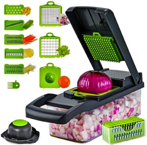 kitchen gadget's chop wizard 15 in 1 multi-functional manual vegetable multi chopper slicer - food dicer slicer - fruit slicers- kitchen essentials - onion cutter slicer machine with container