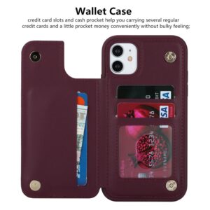 iCoverCase for iPhone 11 Case with Card Holder, iPhone 11 Phone Case Wallet for Women Men [RFID Blocking] PU Leather Protective Wallet Case for iPhone 11 6.1 Inch (Wine Red)