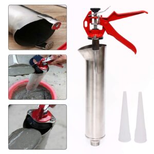 Stainless Steel Handheld Mortar Sprayer Set with 3 Nozzles - Perfect for Caulking, Grouting and Pointing Brick, Tile, Cement and Lime