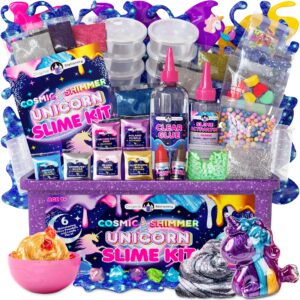 original stationery cosmic shimmer slime kit, galaxy glitter slime with unicorn colors, gift for girls