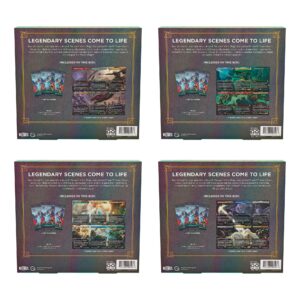 Magic: The Gathering The Lord of The Rings: Tales of Middle-earth Scene Boxes - All 4 (Aragorn at Helm’s Deep, Flight of The Witch-king, The Might of Galadriel, and Gandalf in Pelennor Fields)