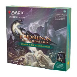 Magic: The Gathering The Lord of The Rings: Tales of Middle-earth Scene Boxes - All 4 (Aragorn at Helm’s Deep, Flight of The Witch-king, The Might of Galadriel, and Gandalf in Pelennor Fields)