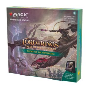 Magic: The Gathering The Lord of The Rings: Tales of Middle-earth Scene Boxes - All 4 (Aragorn at Helm’s Deep, Flight of The Witch-king, The Might of Galadriel, and Gandalf in Pelennor Fields)