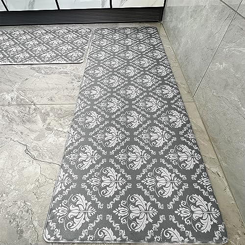 Soft Anti Fatigue Mat for Kitchen Floor, Non Slip Cushioned Kitchen Rugs Sets, Waterproof Washable Memory Foam Standing Desk Mat Runner, Comfort Cushion for Sink Laundry Room Home 17.3"x47"(1 PC)