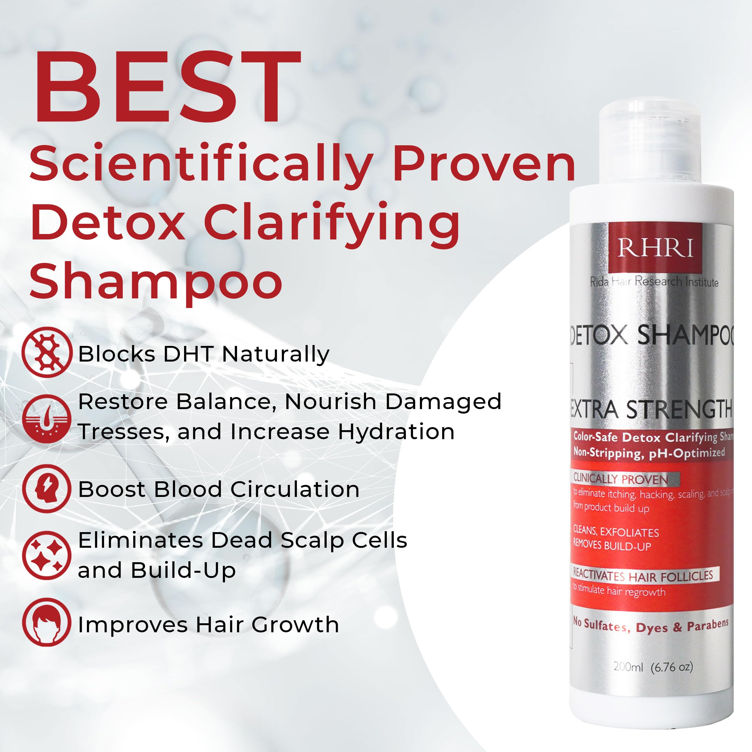 Detox Shampoo For Product Build up: Detoxify & Regrow with Our Clarifying Shampoo - Nourishes Follicles, Soothes Scalp Irritation - For All Hair Types