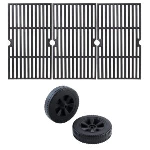 dyna glo dgf493bnp 70-01-273 grill grates 70-05-104 wheels grill replacement parts for dyna glo dgh474crp dgb494spb dgb495sdp-d, 3pcs grill grates or 2pcs bbq wheels