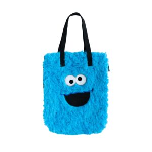 grupo erik sesame street book bag cookie monster cotton tote bag | cotton shopping bag | 13.8 x 15.8 x 2.2 inches - 35 x 40 x 5.5 cm | gift bag | cute tote bag | sesame street toys