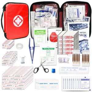 travel-first aid-kit car-home 300pcs survival-kit outdoor-adventure - small portable red emergency essential sets office hiking camping business public must have first aid gear equipment 1st aid