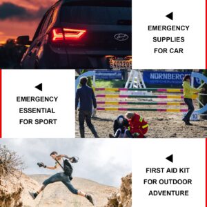 Travel-First Aid-Kit Car-Home 300PCS Survival-Kit Outdoor-Adventure - Small Portable Red Emergency Essential Sets Office Hiking Camping Business Public Must Have First Aid Gear Equipment 1st Aid