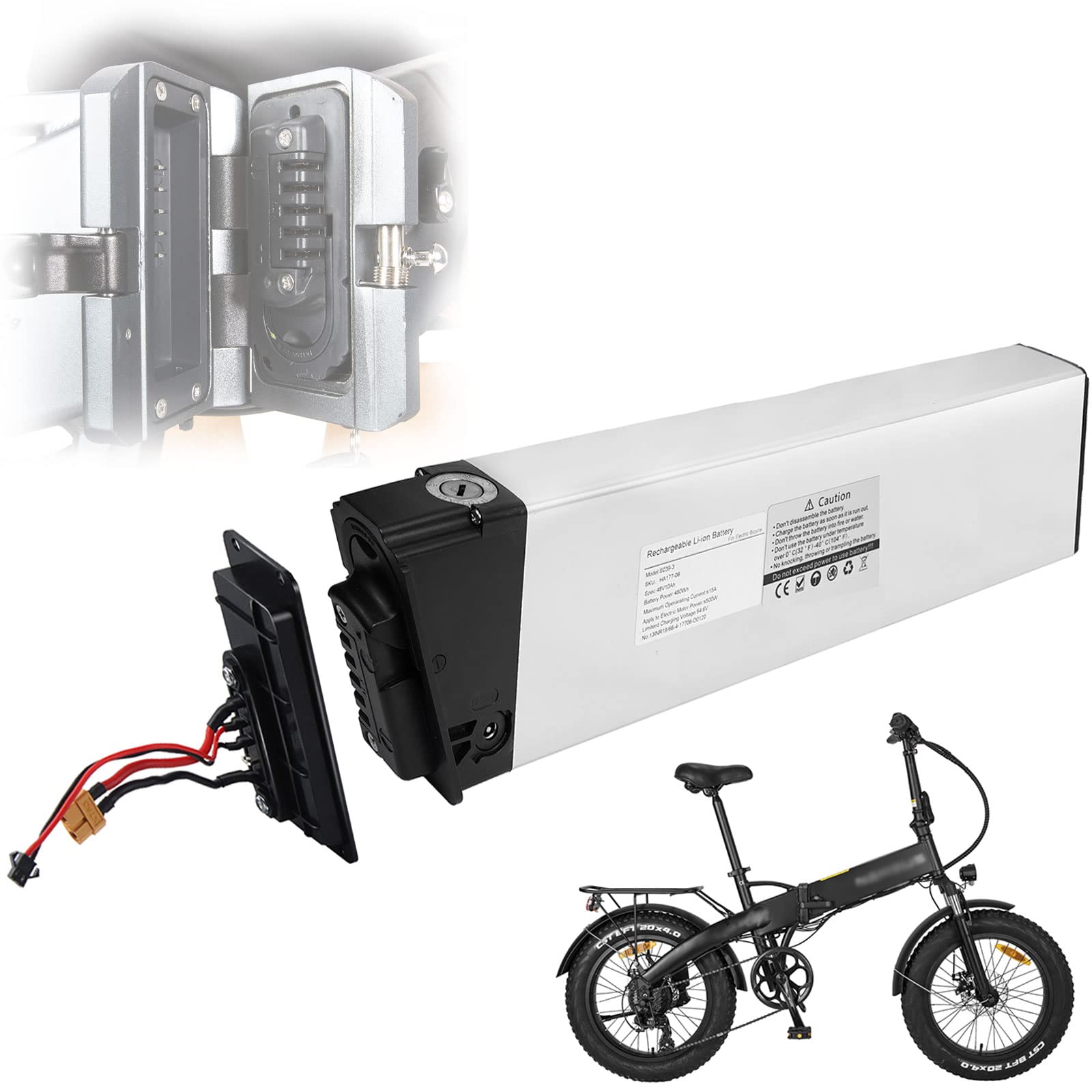 YLuBik Folding E-Bike Battery - 48V 10Ah,Electric Bike 480Wh Li-ion Battery,Professional Replacement Battery with Conversion Kit,Ebike Motor Max Power 350W