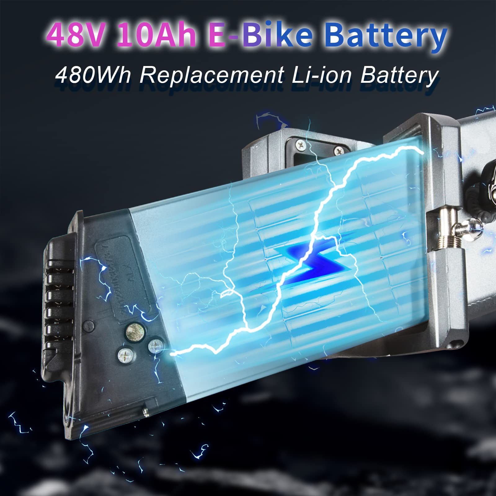 YLuBik Folding E-Bike Battery - 48V 10Ah,Electric Bike 480Wh Li-ion Battery,Professional Replacement Battery with Conversion Kit,Ebike Motor Max Power 350W