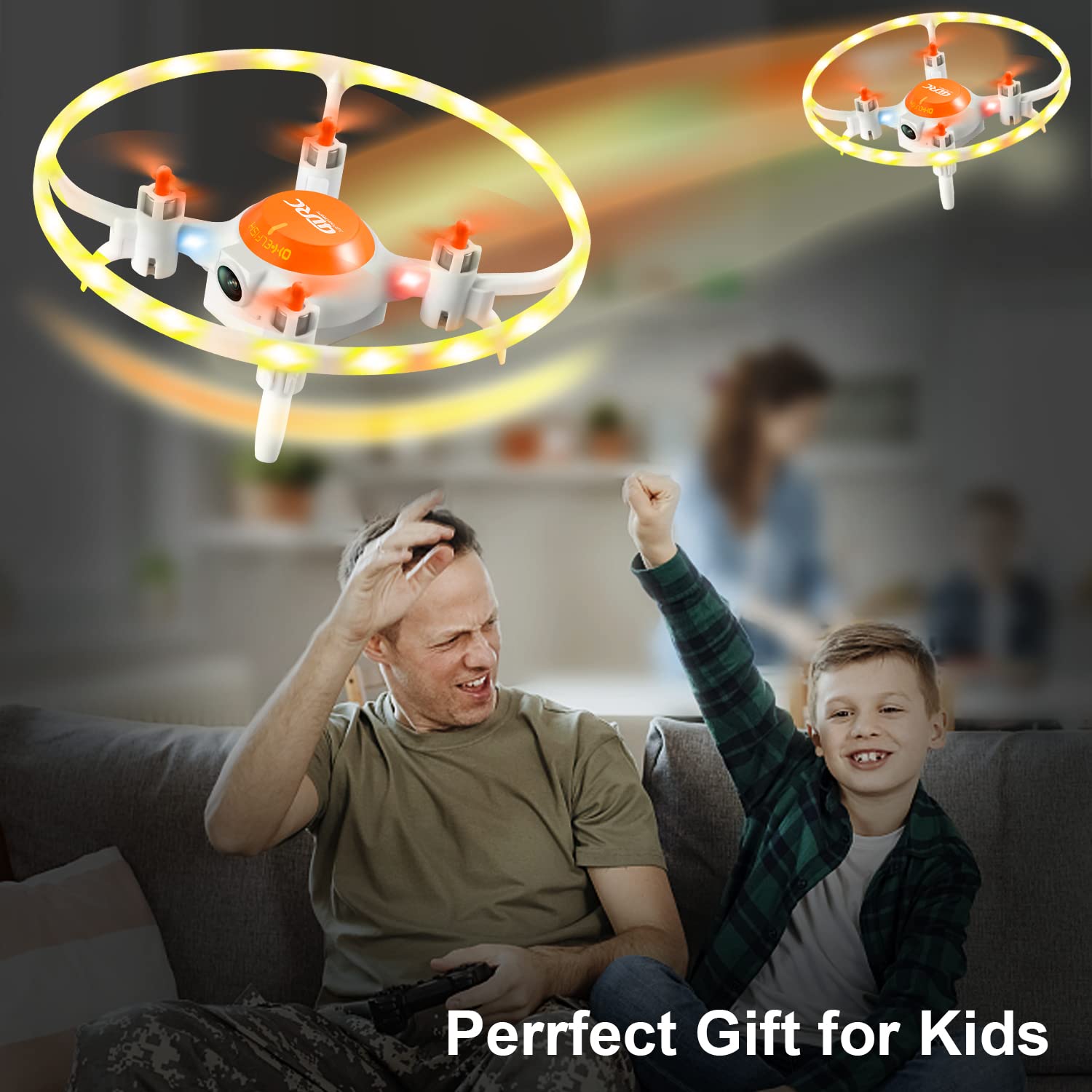 4DRC Mini Drone for Kids,Remote Control drone toys Hobby RC Quadcopter with Yellow&White LED Light,360 Flips, Altitude Hold,Headless Mode,Easy to fly Kids Gifts Toys for Boys and Girls