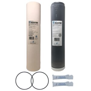 home master csetbb2smgcc whole house replacement filter set, 4-layer sediment 25 to 1 micron, heavy duty up-flow kdf85 catalytic carbon, 2 orings & grease