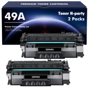 49a black toner cartridge 2 pack compatible replacement for hp 49a q5949a q7553a 53a toner for hp laserjet 1320 toner cartridge work for p2015 1320tn 1320nw 1320n p2015n p2015d printer ink