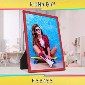 Icona Bay 11x14 Picture Frames (Red, 3 Pack), Colored Solid Wood Scandinavian Style Frames for Photo, Pizzazz Collection