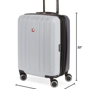 SwissGear 8028 Hardside Expandable Spinner Luggage, Light Grey/Ash Grey, Carry-On 19-Inch