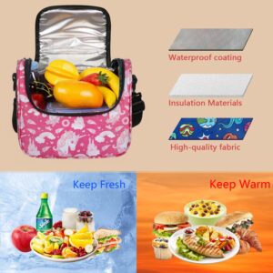 Hap Tim Kids Lunch Box for Girls Boys, Reusable Lunch Bag for Kids, Spacious Lunchbox, Insulated Lunchbag, Pink Unicorn(16050-DJS)