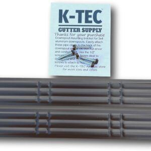 K-TEC Downspout Strap for 3 inch x 4 inch Aluminum Rain Gutter - Leader Pipe Adapter with Color Matched Screws. Musket Brown Set of 2 for 1 Downspout.