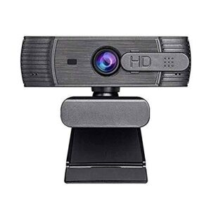 1080p full hd webcam with stereo microphone widescreen for video calling and recording flexible rotatable clip for laptops desktop and gaming black suitable for home computer eq