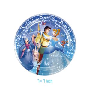 Omto 40Pack Cinderella Party Supplies include 20 plates, 20 napkinsfor Cinderella birthday party decoration