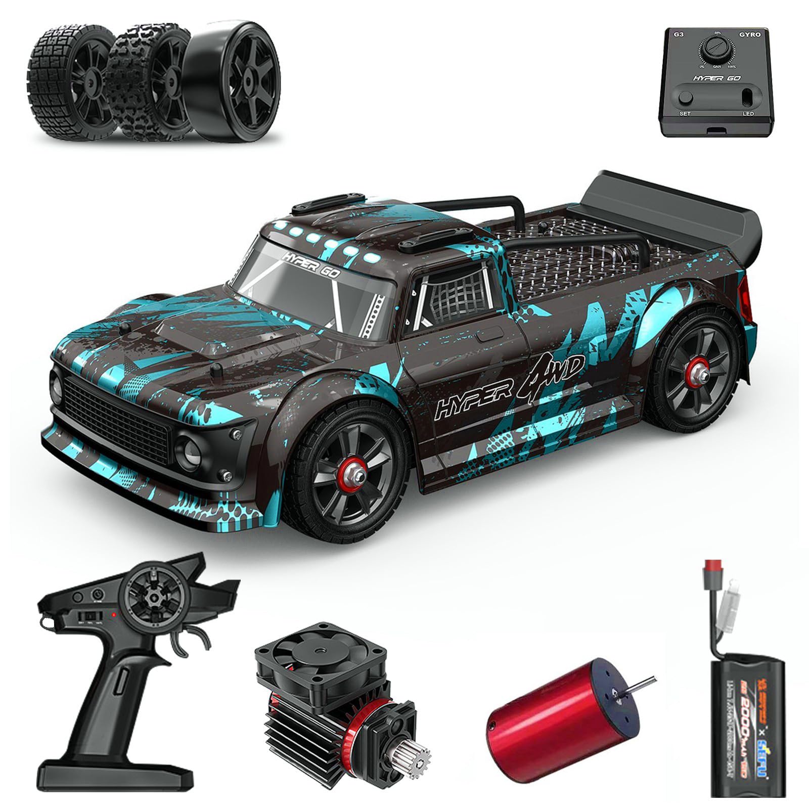 Fenamx 4x4 Brushless Rc Cars 14301 Hyper 4wd Rc Car All-Road RC Drift Car Brushless Scale 2.4G 4wd High Speed Electric,Terreneitor 4x4 Carros,1/14 High Speed Rc Cars Drift for Adults…