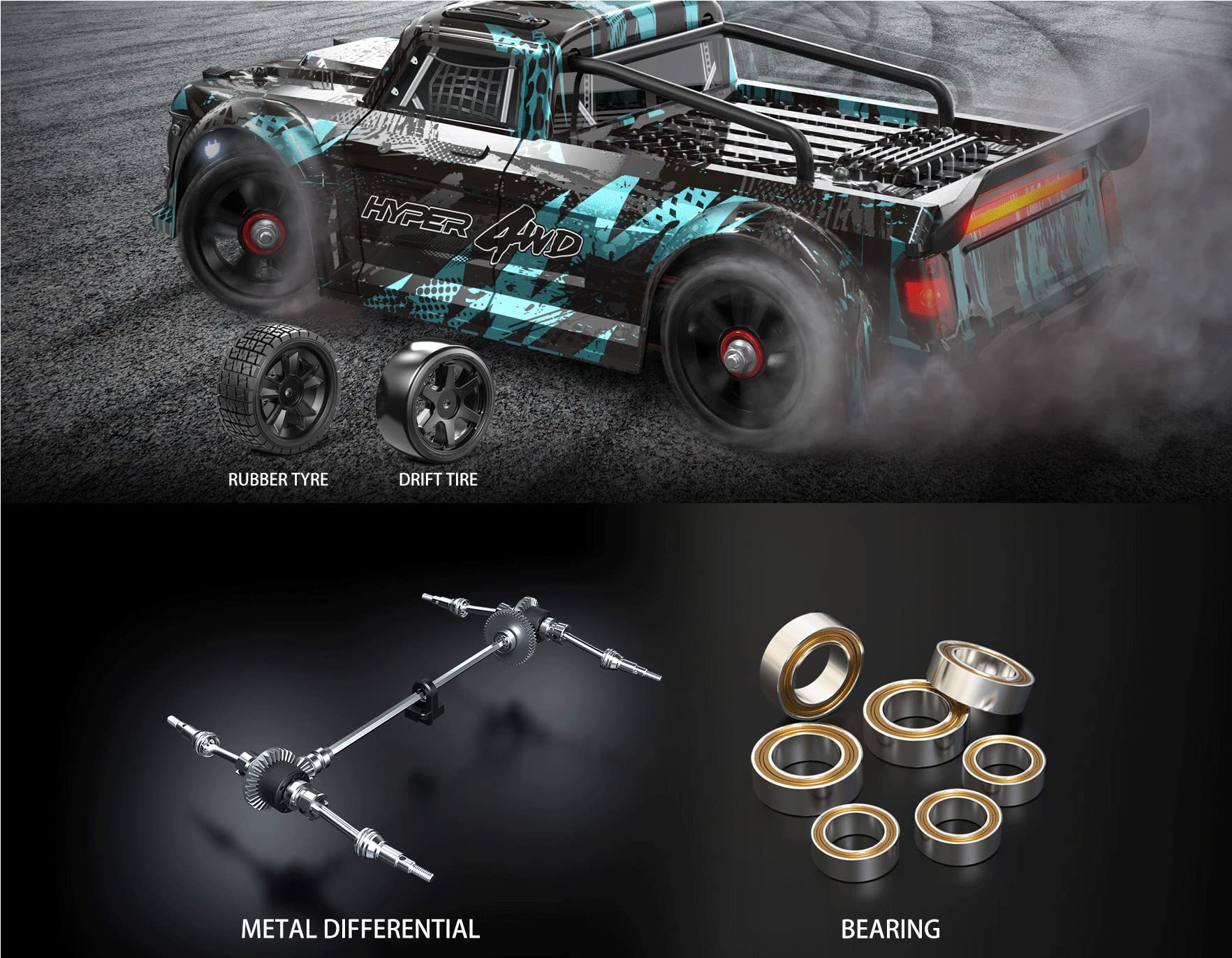 Fenamx 4x4 Brushless Rc Cars 14301 Hyper 4wd Rc Car All-Road RC Drift Car Brushless Scale 2.4G 4wd High Speed Electric,Terreneitor 4x4 Carros,1/14 High Speed Rc Cars Drift for Adults…