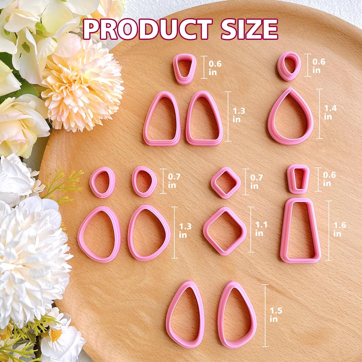 Keoker 15 Organic shape Clay Cutters for Polymer Clay Jewelry, Polymer Clay Cutters for Clay Earrings Jewerlry Making (ALL)