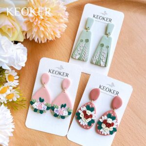 Keoker 15 Organic shape Clay Cutters for Polymer Clay Jewelry, Polymer Clay Cutters for Clay Earrings Jewerlry Making (ALL)