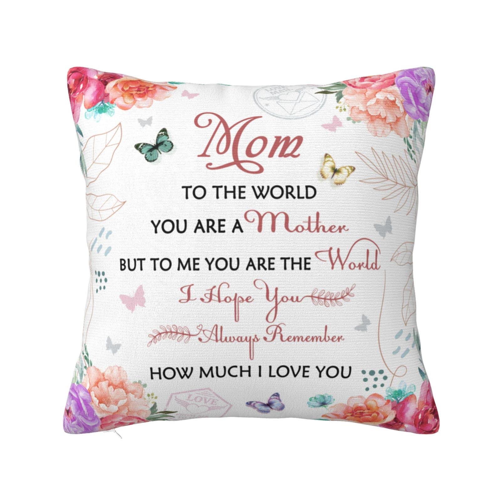 Mom Gifts from Daughter, Gifts for Mom Pillow Cover 18"x18", Mom Birthday Gifts, Mom Gifts, Mom Gifts from Son, Best Mom Ever Gift, Moms Gift Ideas for Anniversary Mother's Day Christmas, Mother Gifts