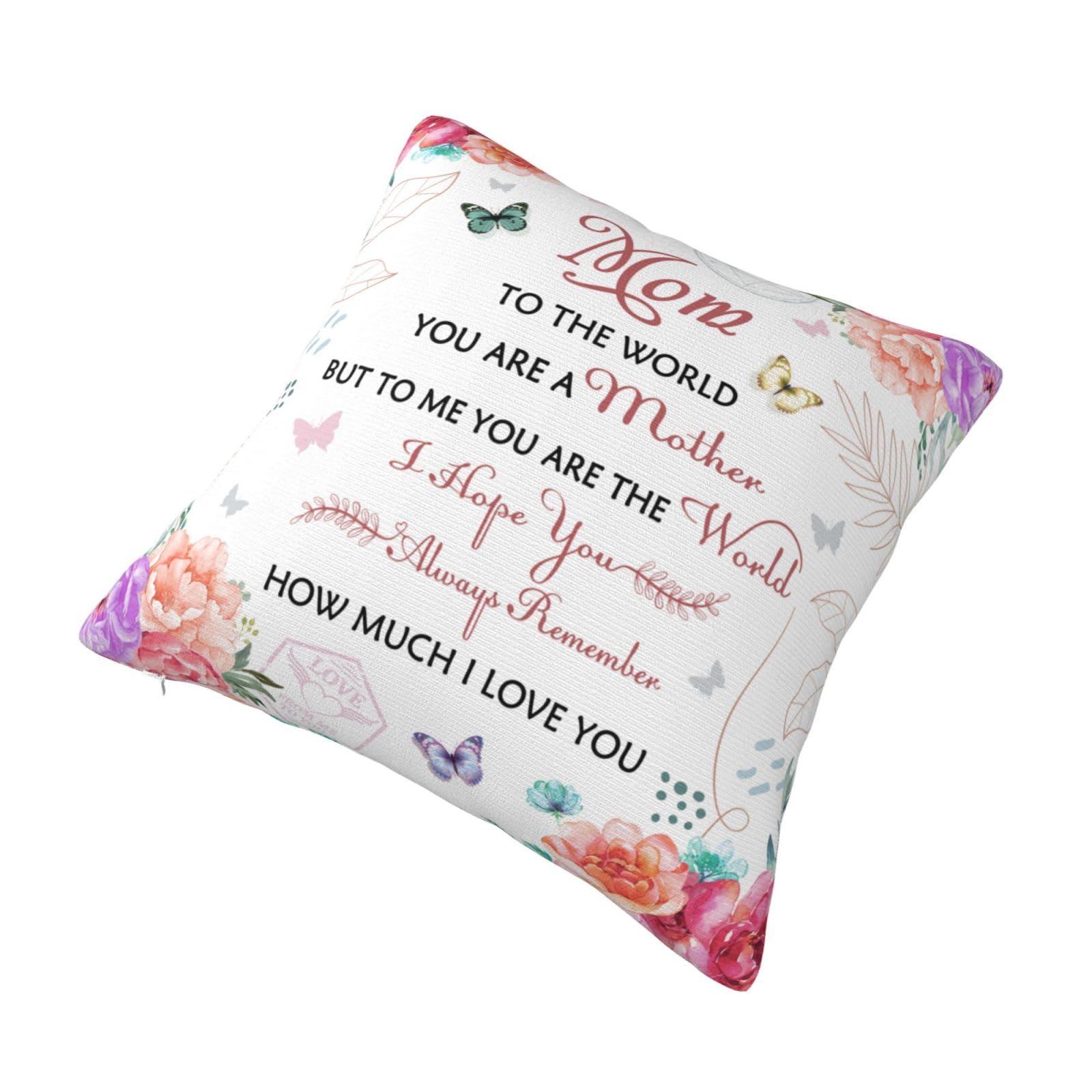 Mom Gifts from Daughter, Gifts for Mom Pillow Cover 18"x18", Mom Birthday Gifts, Mom Gifts, Mom Gifts from Son, Best Mom Ever Gift, Moms Gift Ideas for Anniversary Mother's Day Christmas, Mother Gifts