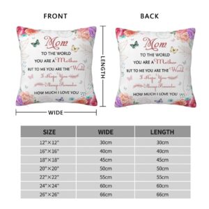 Mom Gifts from Daughter, Gifts for Mom Pillow Cover 18"x18", Mom Birthday Gifts, Mom Gifts, Mom Gifts from Son, Best Mom Ever Gift, Moms Gift Ideas for Anniversary Mother's Day Christmas, Mother Gifts