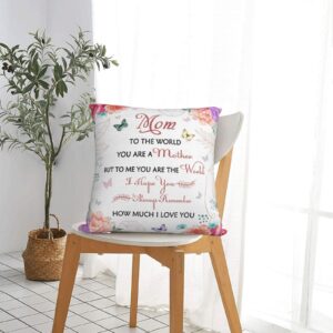 Mom Gifts from Daughter, Gifts for Mom Pillow Cover 18"x18", Mom Birthday Gifts, Mom Gifts, Mom Gifts from Son, Best Mom Ever Gift, Moms Gift Ideas for Anniversary Mother's Day Christmas, Mother Gifts