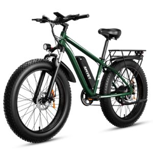 amyet eb26 electric bike for adults 1000w/peak 1500w electric bicycle 48v 15ah battery electric bike 26" fat tire mountain 31mph shimano 7 speed gears dual shock absorber electric bike (g)