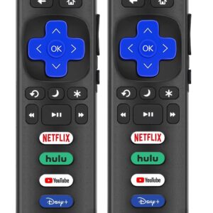 Rupmmehon (Pack of 2) Replaced Remote Control for Roku TV Universal Replacement Compatible with TCL/Hisense/Element/Insignia/JVC/Onn/Philips/RCA/Sharp/Westinghouse Series Smart TVs