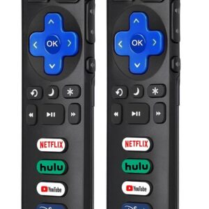 Rupmmehon (Pack of 2) Replaced Remote Control for Roku TV Universal Replacement Compatible with TCL/Hisense/Element/Insignia/JVC/Onn/Philips/RCA/Sharp/Westinghouse Series Smart TVs