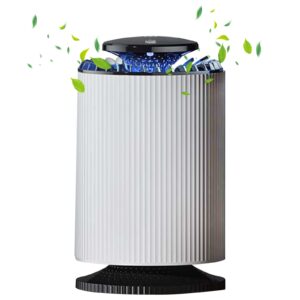 desktop air purifiers for small room, bedroom, home, office, small usb air purifier removes odor smoke pollen dust, no noise with clean light no adapter(white)