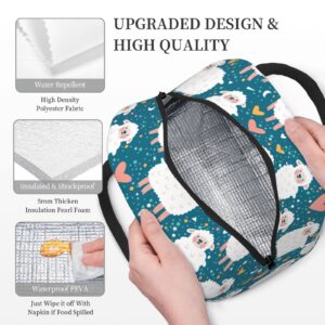 Duduho Cute Sheep Heart Star Dots Lunch Bag Large Tote Bag Reusable Lunch Box Container For Women Men School Office Work, 10l