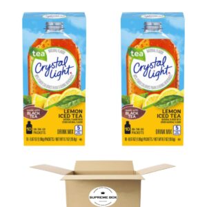 crystal light lemon iced tea powdered drink mix - pack of 2 (20 packets in total)