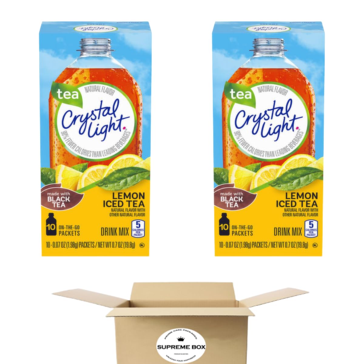 Crystal Light Lemon Iced Tea Powdered Drink Mix - Pack of 2 (20 Packets in total)