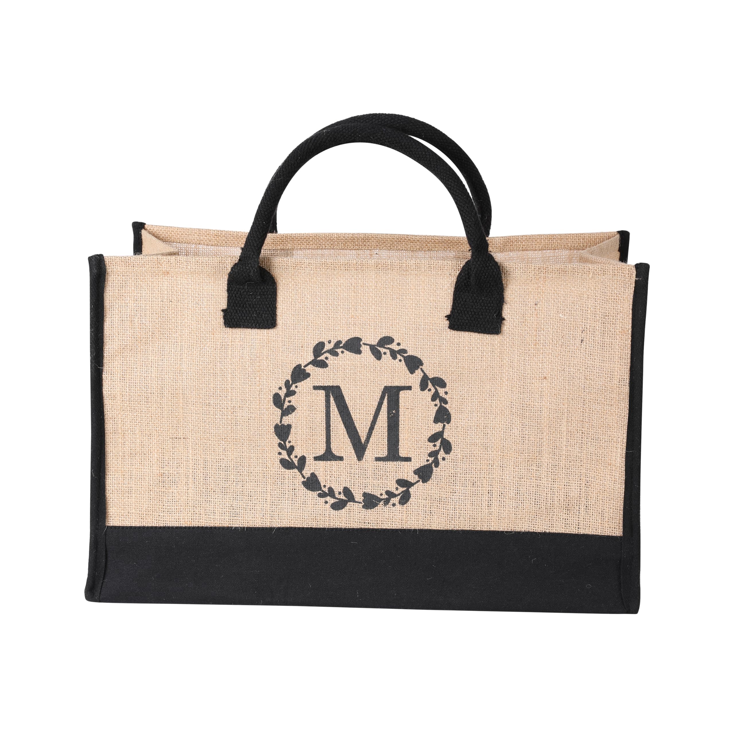 Personalized Tote Bags For Women | Initial Tote Bags | Highly Durable Jute Bags | Use As Shopping Bag, Beach Bag, Bridesmaid Bag | Bday Gift For Women | Mother Birthday Gifts | Letter M