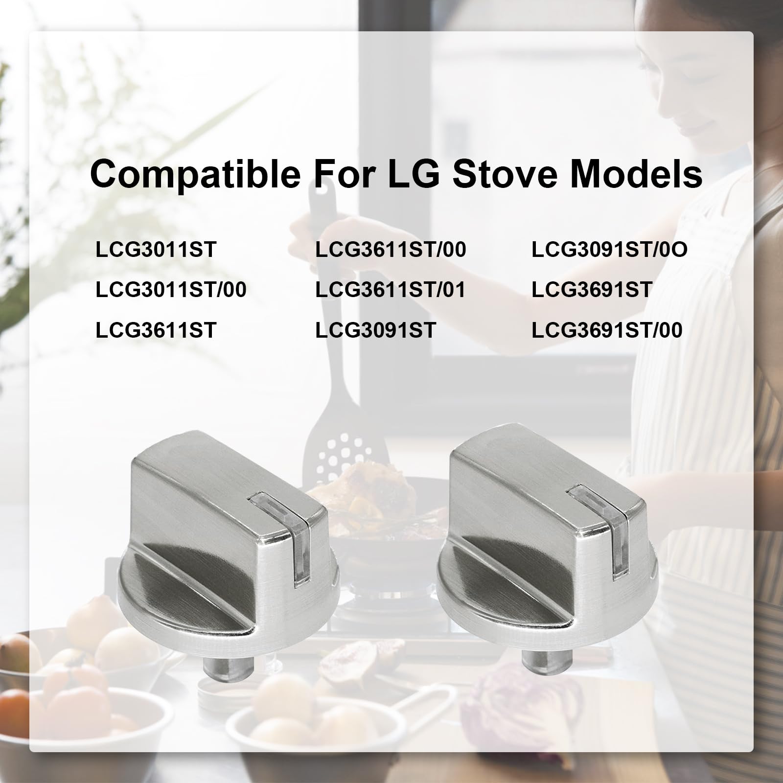 AEZ73293801 Burner Control Dial Stove Knobs Replacement for LG Range Stove Gas Cooktop LCG3011ST, LCG3691ST, LCG3011ST/00 LCG3611ST/00, LCG3611ST/01 Range Replacement Knobs/Oven Gas Stove Knob (5pcs)