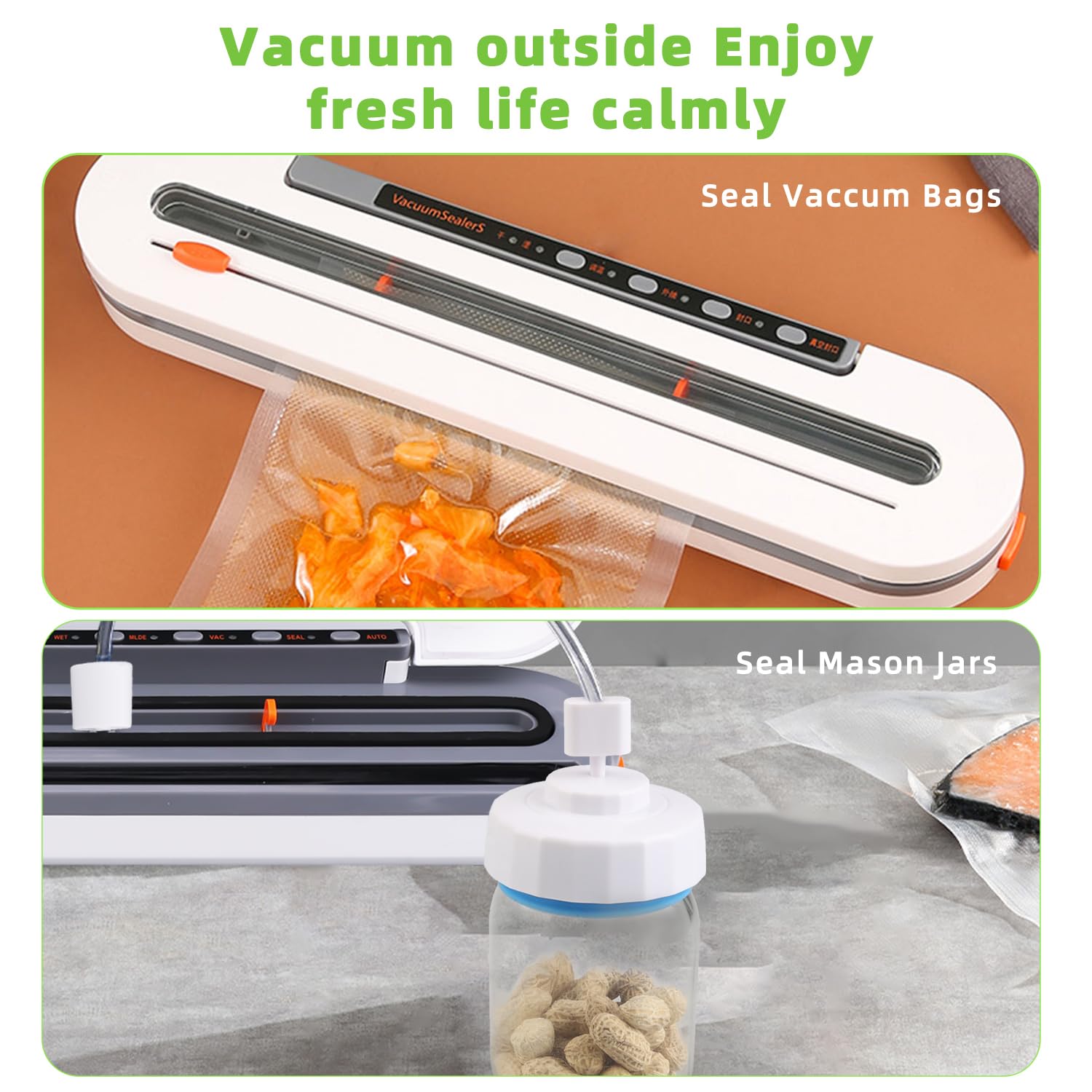 Vacuum Sealer Machine, Food Vacuum Sealer Automatic with 10 PCS Vacuum Seal Bags,5 in 1 Easy Dry/Moist Vacuum Sealer Machine Options for Sous Vide and Food Storage