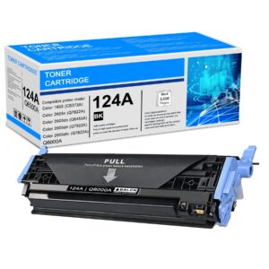 1 pack 124a q6000a black toner cartridge compatible q6000a replacement for hp 124a q6000a for hp color 1600 2600n 2605dn 2605dtn mfp cm1015mfp cm1017mfp printer