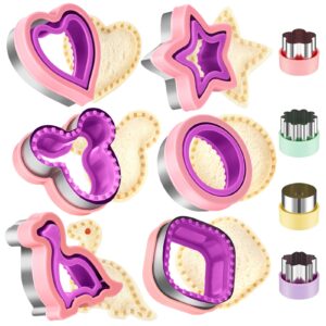 npet sandwich cutter and sealer 10 pcs, decruster sandwich maker for uncrustables peanut butter and jelly sandwich cutter for kids lunch diy uncrustable maker cookie cutter set boy girl