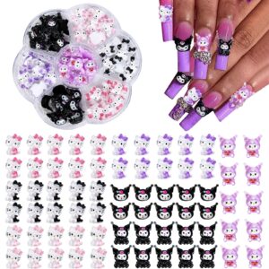 cltjmm 70 pcs nail charms,kawaii nail charms hello kitty nail charms 3d slime charms nail art charms cute cartoon flat back resin charms for nail art decoration supplies