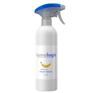 humalogic natural carpet cleaner solution | natural cleaner powered by bananas | eliminate dirt, stains, and odors permanently with nano-technology, bananas, and water | no poisons, no fragrance