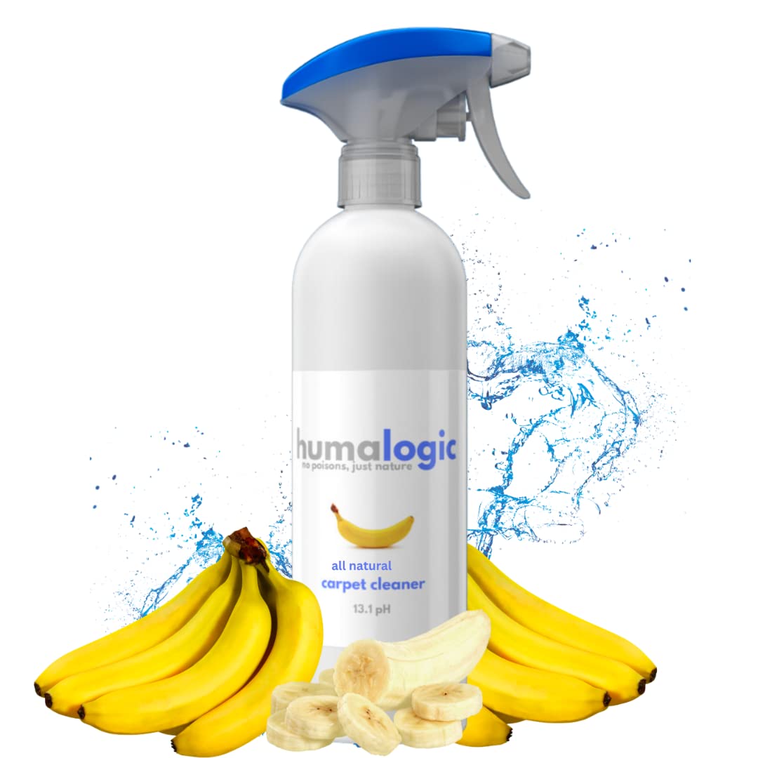 HUMALOGIC Natural Carpet Cleaner Solution | Natural Cleaner Powered by Bananas | Eliminate Dirt, Stains, and Odors Permanently with Nano-technology, Bananas, and Water | No Poisons, No Fragrance