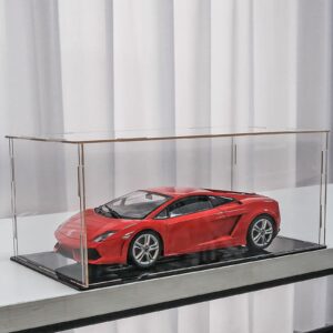 kivcmds Clear Acrylic Display Case for 1:18 Scale Model Cars,Self-Assembly,Countertop Cube Showcase Storage for Collectibles Toy